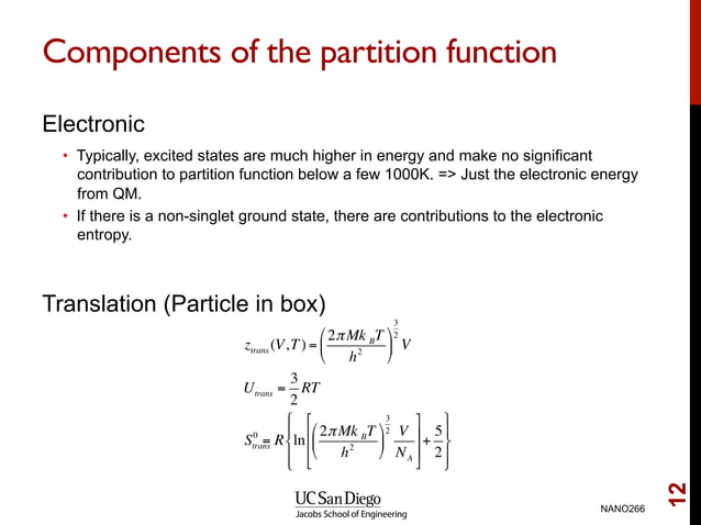 NANO266 - Lecture 6 - Molecule Properties from Quantum Mechanical Modeling | PDF