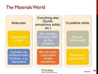 NANO266 - Lecture 6 - Molecule Properties from Quantum Mechanical Modeling | PDF