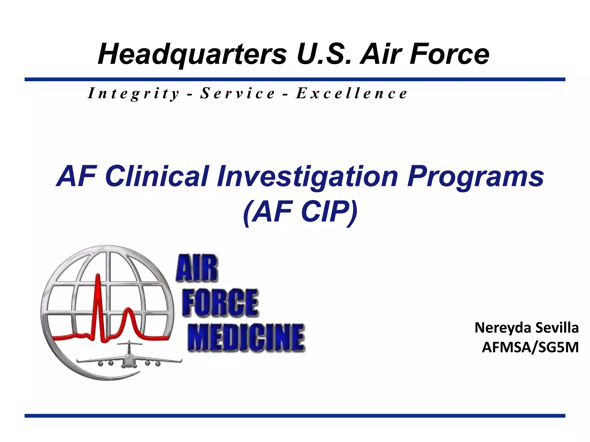 COBRA/Omnibus 4 Industry Day 2016- Air Force Clinical Investigation ...