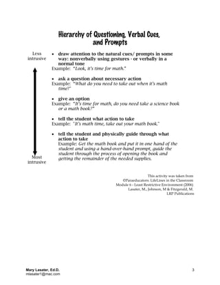 To Be or Not To Be Intrusive Handout | DOC | Special Education | Education