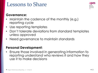 Project Performance Reporting | PDF