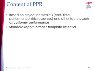 Project Performance Reporting | PDF