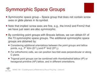 UCSD NANO106 - 06 - Plane and Space Groups | PDF