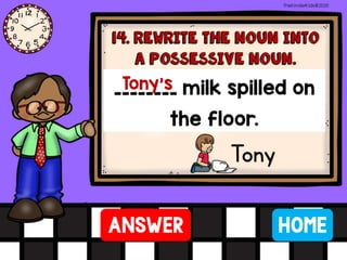 Possessive Nouns PowerPoint Game Grade x | PPTX