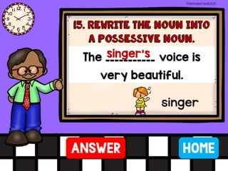 Possessive Nouns PowerPoint Game Grade x | PPTX