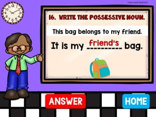 Possessive Nouns PowerPoint Game Grade x | PPTX