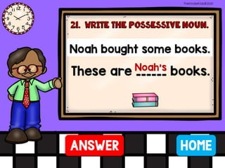 Possessive Nouns PowerPoint Game Grade x | PPTX