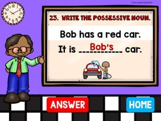 Possessive Nouns PowerPoint Game Grade x | PPTX