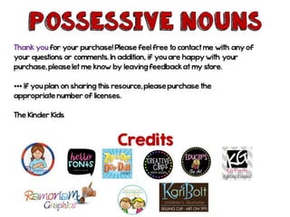 Possessive Nouns PowerPoint Game Grade x | PPTX