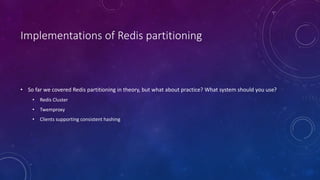 Redis - Partitioning | PPTX