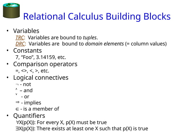 Relational Calculus Data Base Managment Systems | PPT