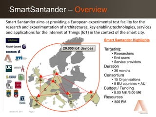Smart Santander | PPTX | Internet of Things | Internet