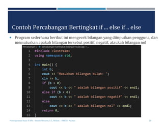 Materi Pemrograman Dasar - Struktur Kontrol Percabangan | PDF