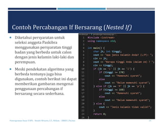 Materi Pemrograman Dasar - Struktur Kontrol Percabangan | PDF