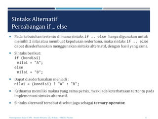 Materi Pemrograman Dasar - Struktur Kontrol Percabangan | PDF