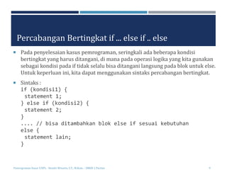 Materi Pemrograman Dasar - Struktur Kontrol Percabangan | PDF
