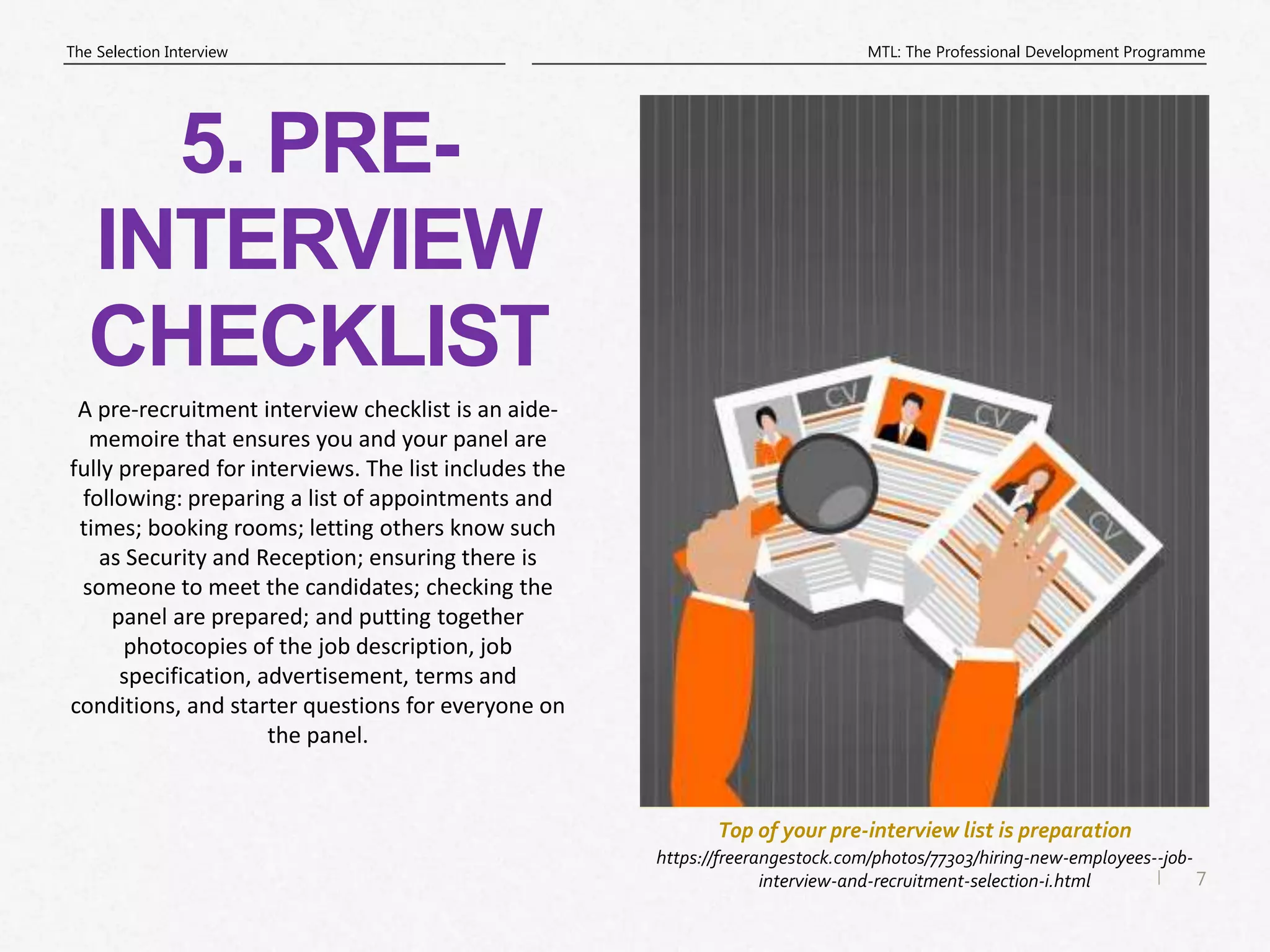 The Selection Interview | PPTX