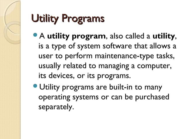 Utility Programs | PPT