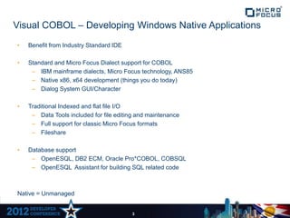 Visual COBOL Development for Windows & .Net