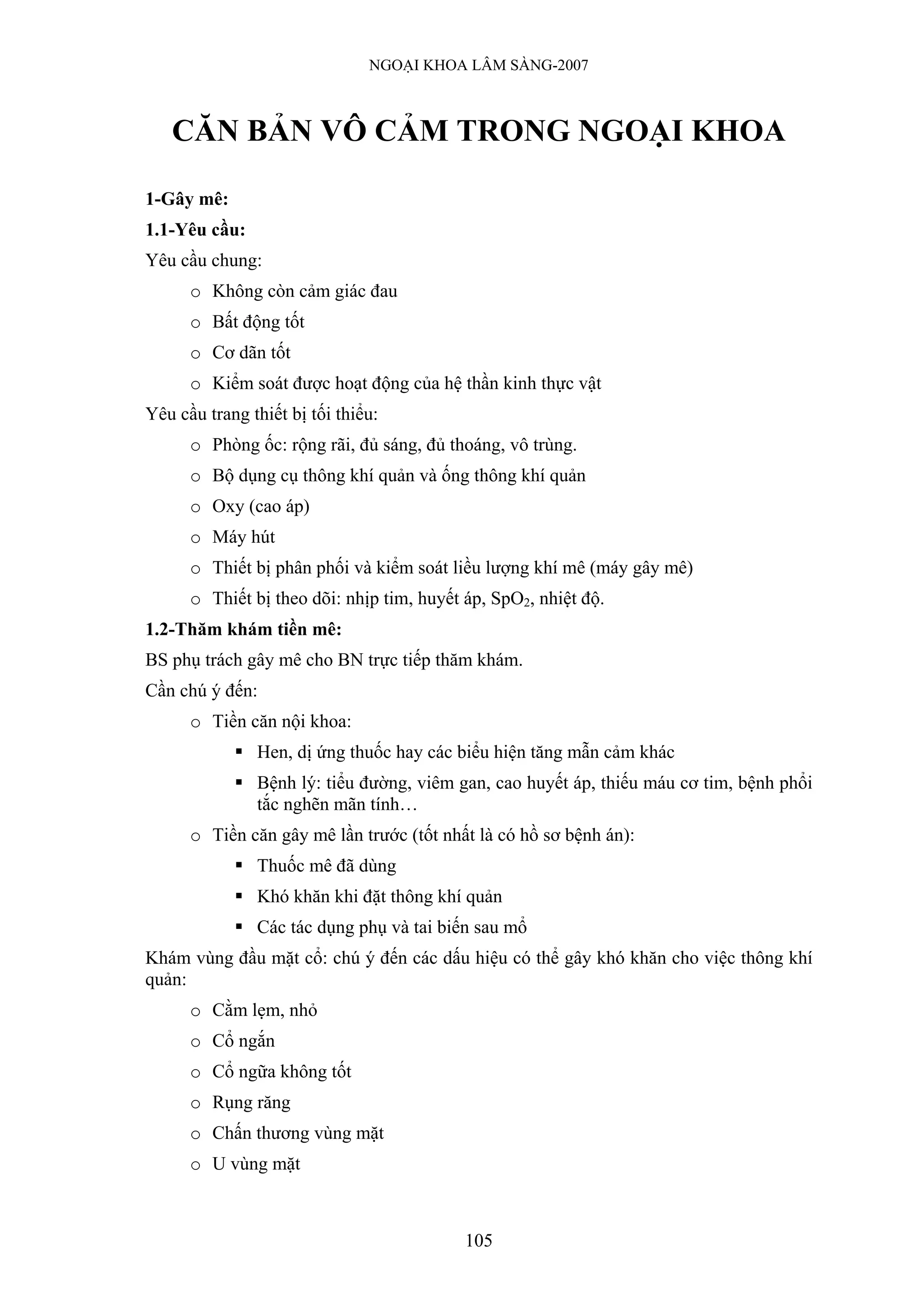 Vô cảm trong ngoại khoa | PDF