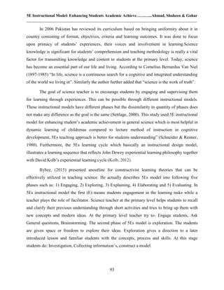 5E Instructional Model: Enhancing Students Academic Achievement in the ...