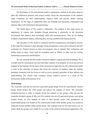 5E Instructional Model: Enhancing Students Academic Achievement in the ...