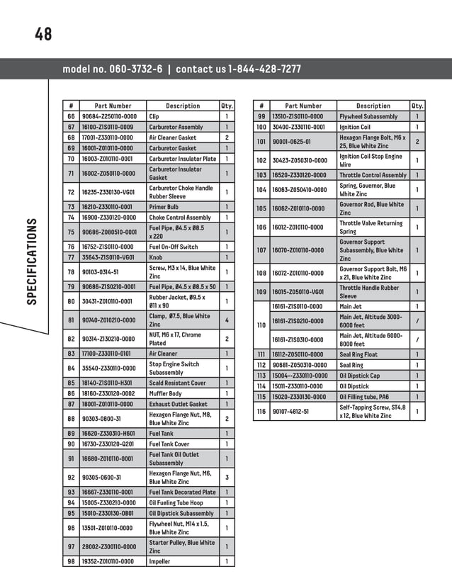 Certified model 060 3732-6 instruction manual en | PDF