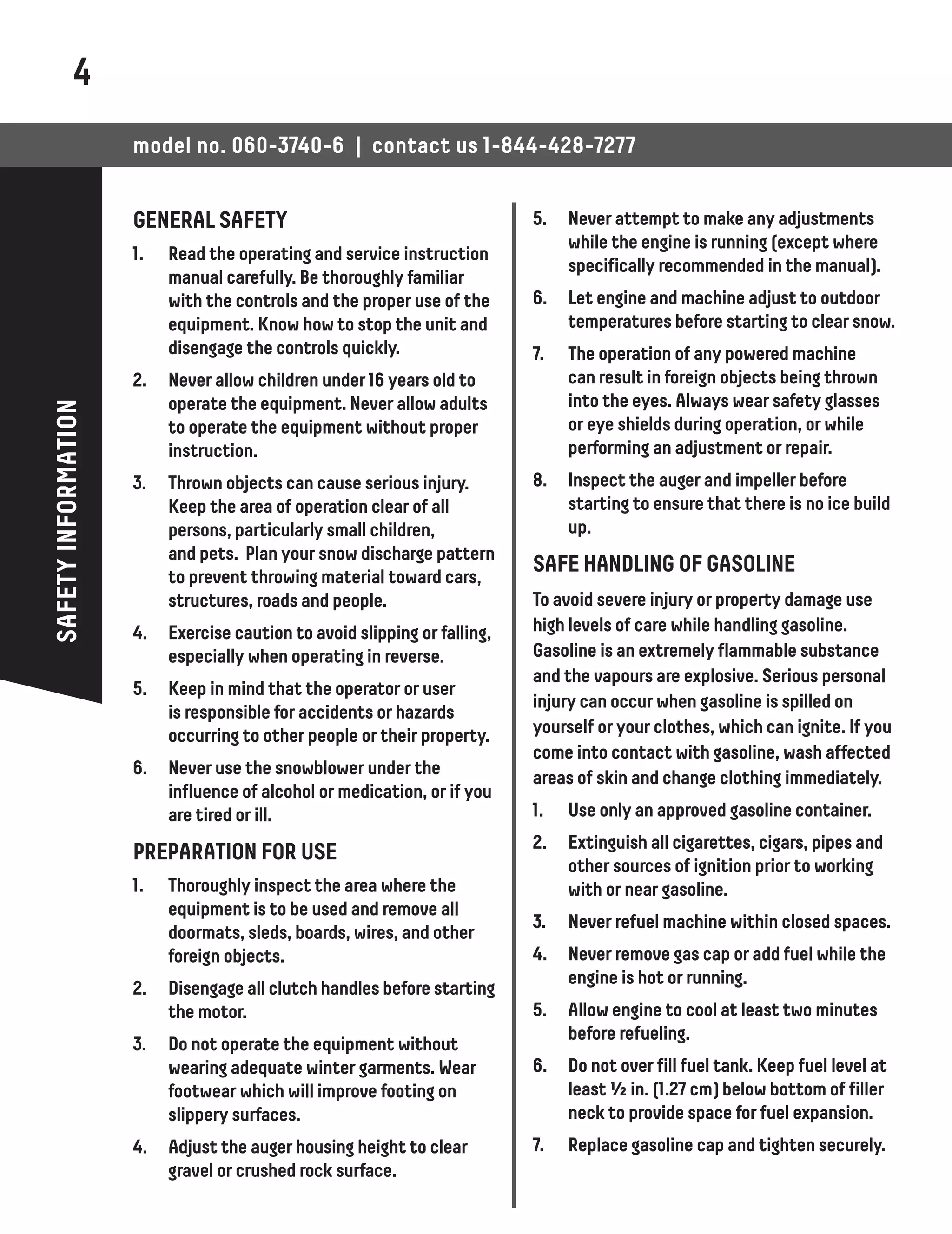 Certified Snowblower 060 3740-6 instruction manual en | PDF