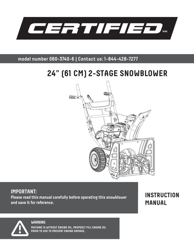 Certified Snowblower 060 3740-6 instruction manual en | PDF | Home ...