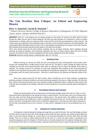 The Vale Brazilian Dam Collapse: An Ethical and Engineering Disaster | PDF