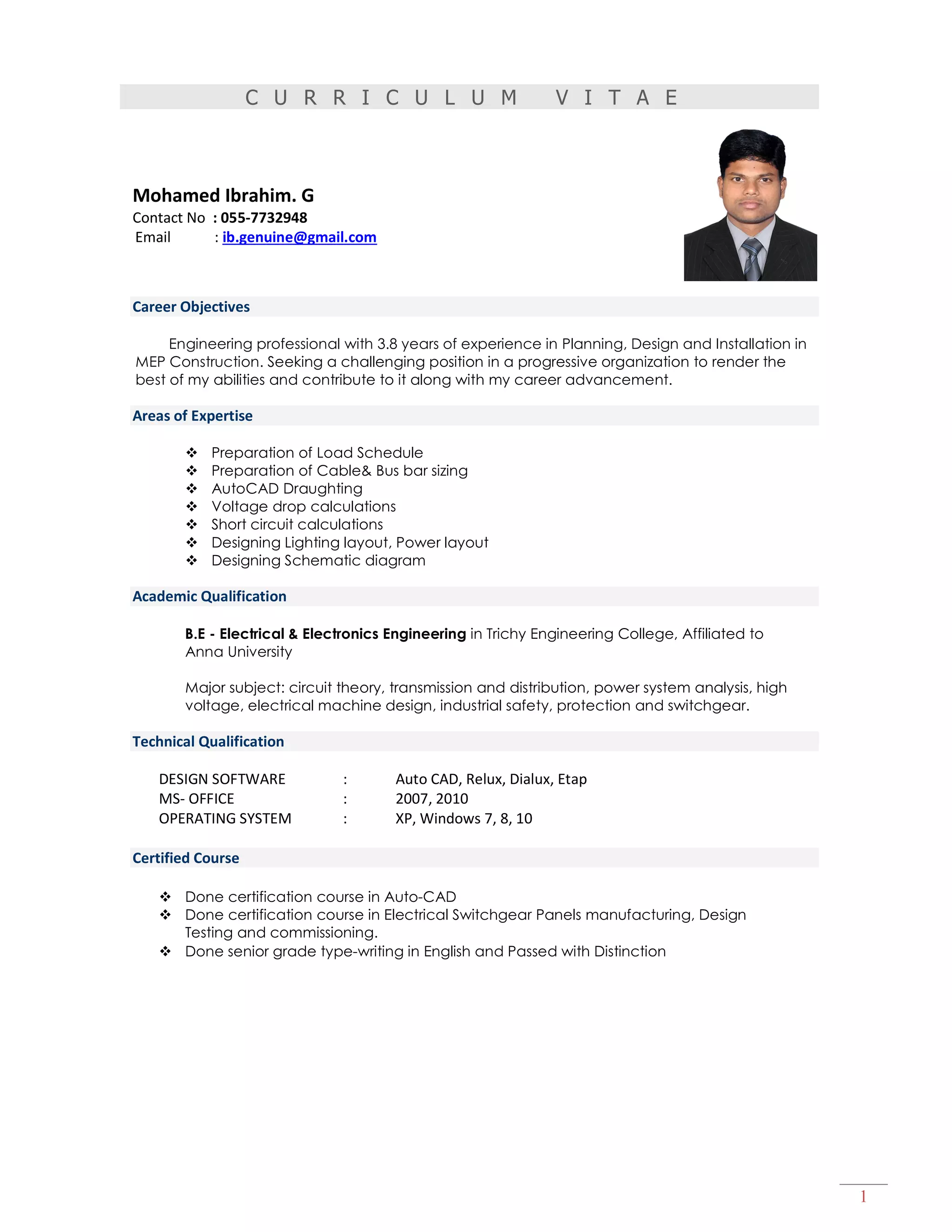 Md Ibrahim cv | PDF | Civil Engineering Industry | Industries