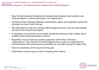 Merav Dover: Integrated care in Southwark and Lambeth | PPT