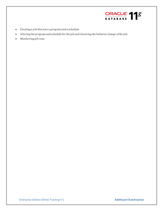 Oracle Database Administration 11g Course Content | DOCX