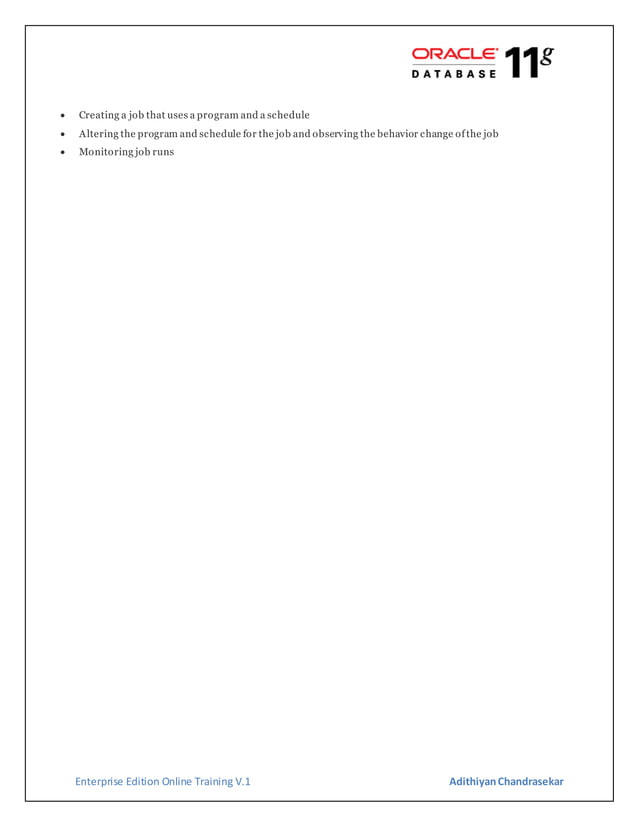 Oracle Database Administration 11g Course Content Docx