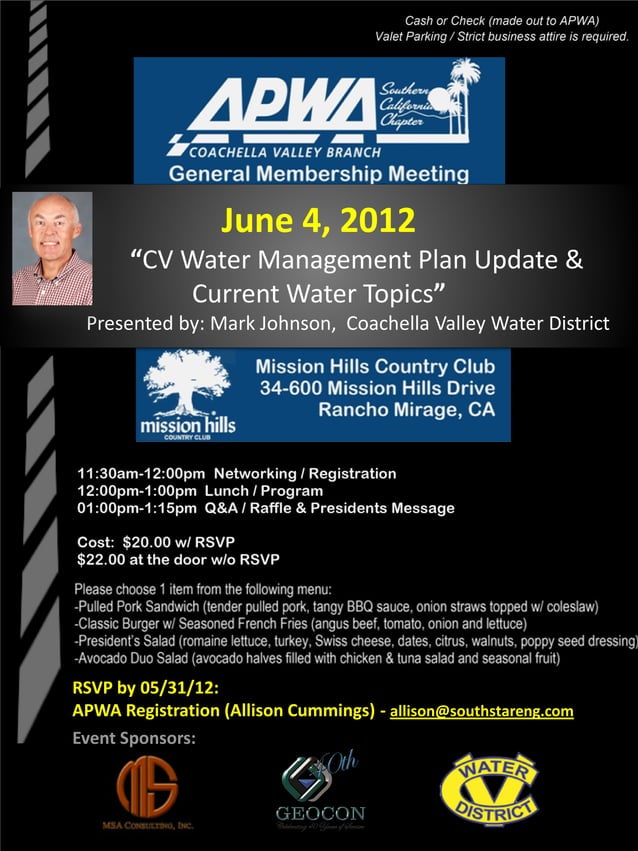 APWA CVWD Update Luncheon_06.04.12