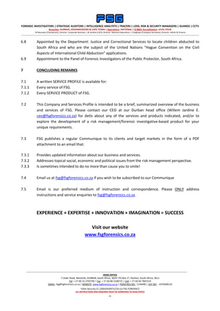 FSG Company & Services Profile | PDF