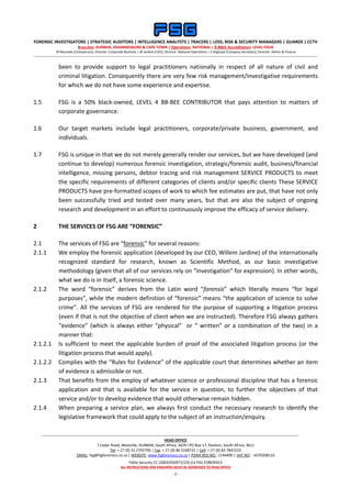 FSG Company & Services Profile | PDF