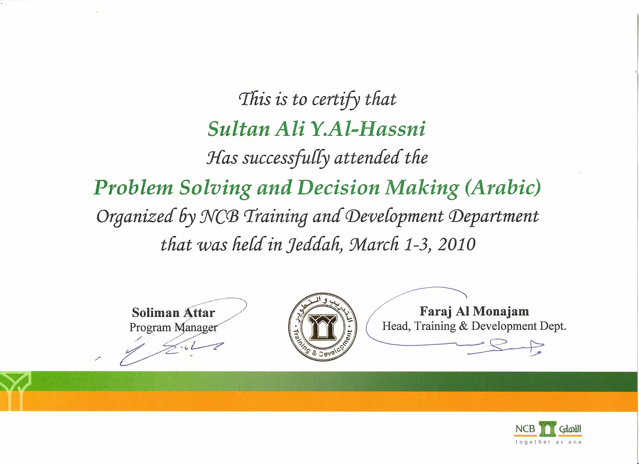 Problem Solving And Decision Making Certificate | PPT