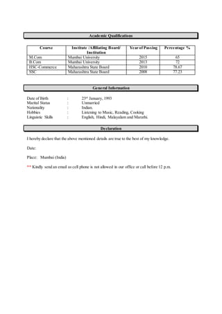 Arya Pillai Resume updated | DOCX