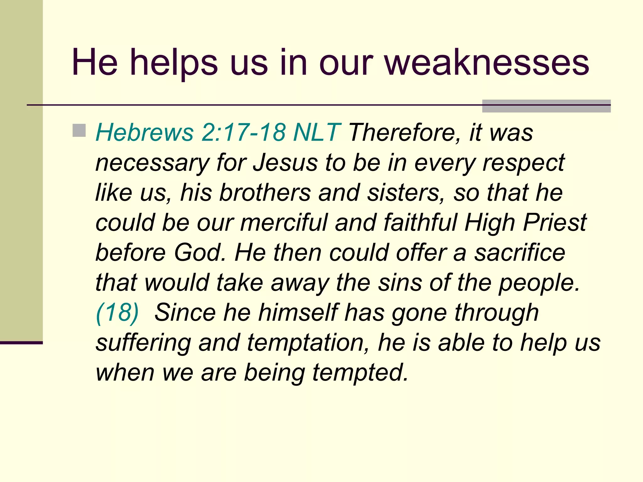 060618 Christ, Our High Priest Hebrews 4 14 16 Dale Wells | PPS