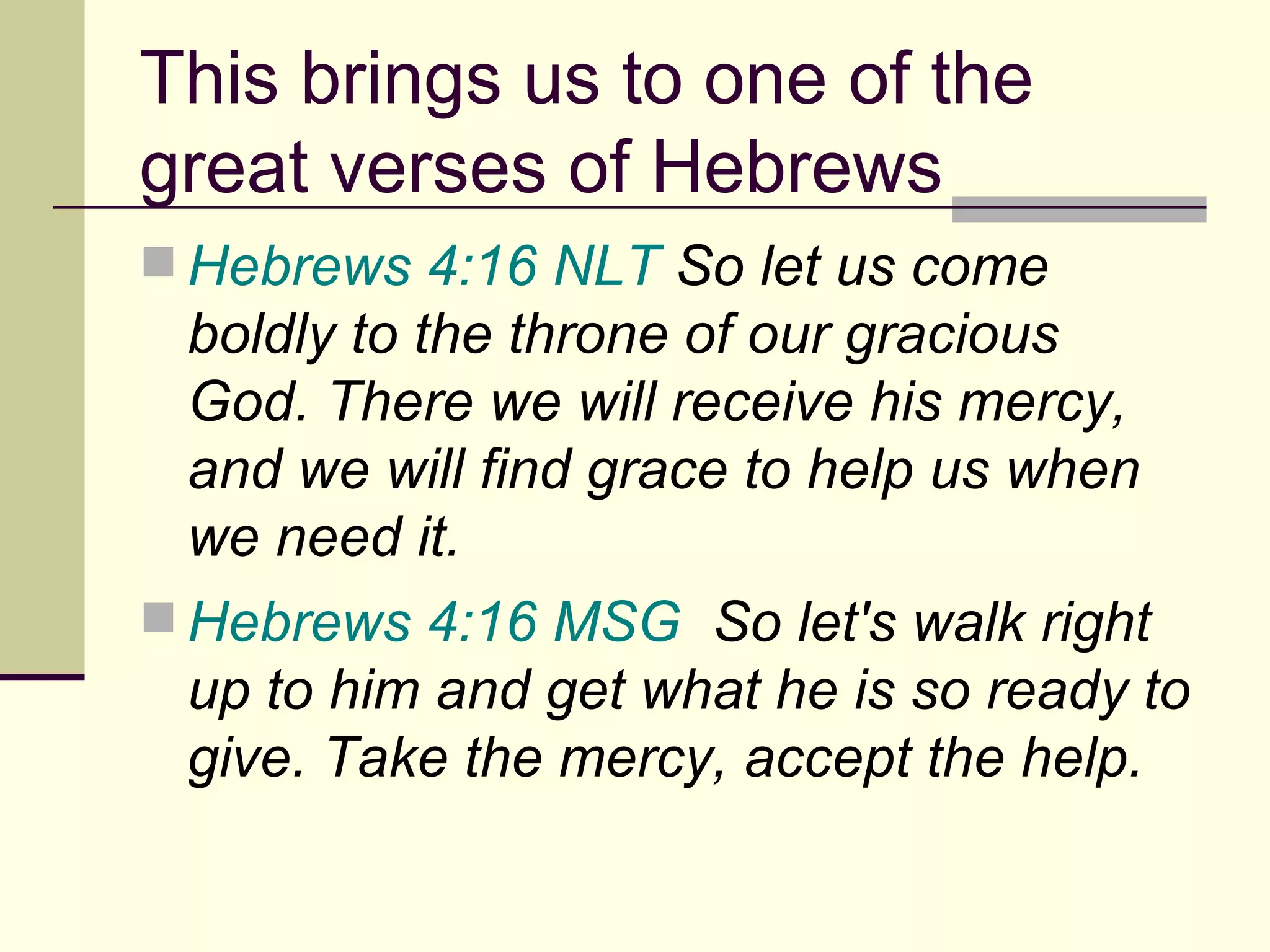 060618 Christ, Our High Priest Hebrews 4 14 16 Dale Wells | PPS