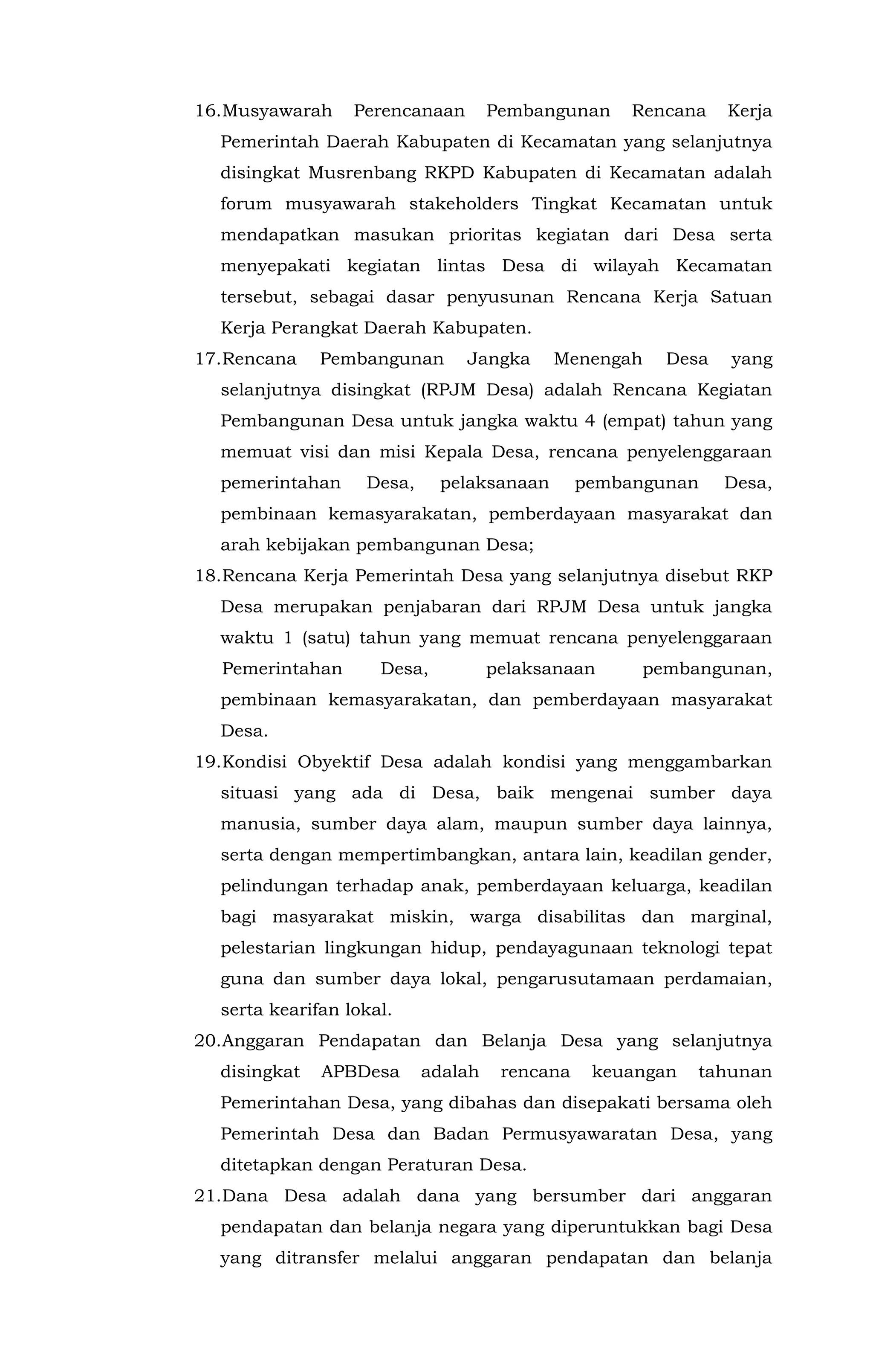 RENCANA PEMBANGUNAN JANGKA MENENGAH DESA TAHUN 2020-2025 | PDF