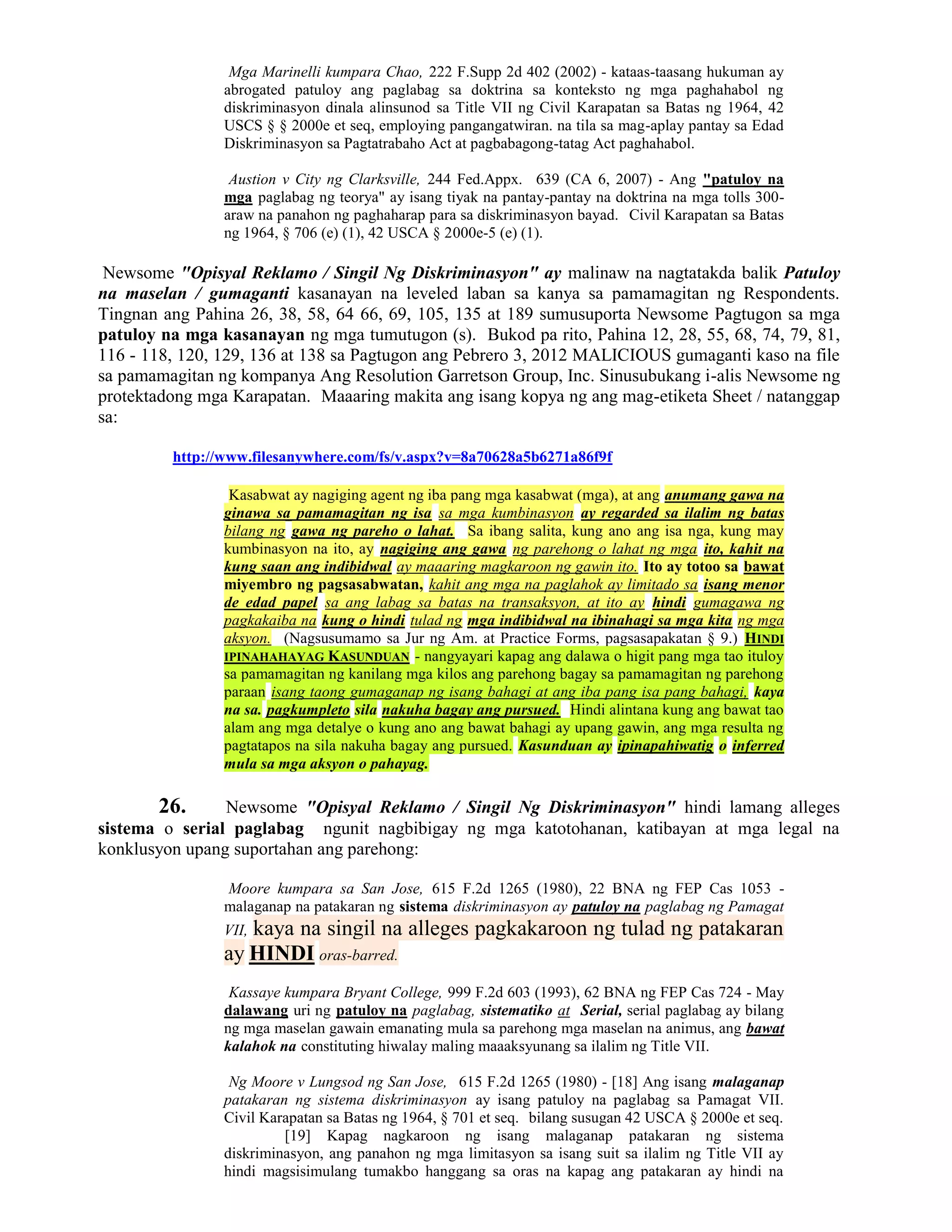 060812 EEOC Response (FILIPINO) | PDF