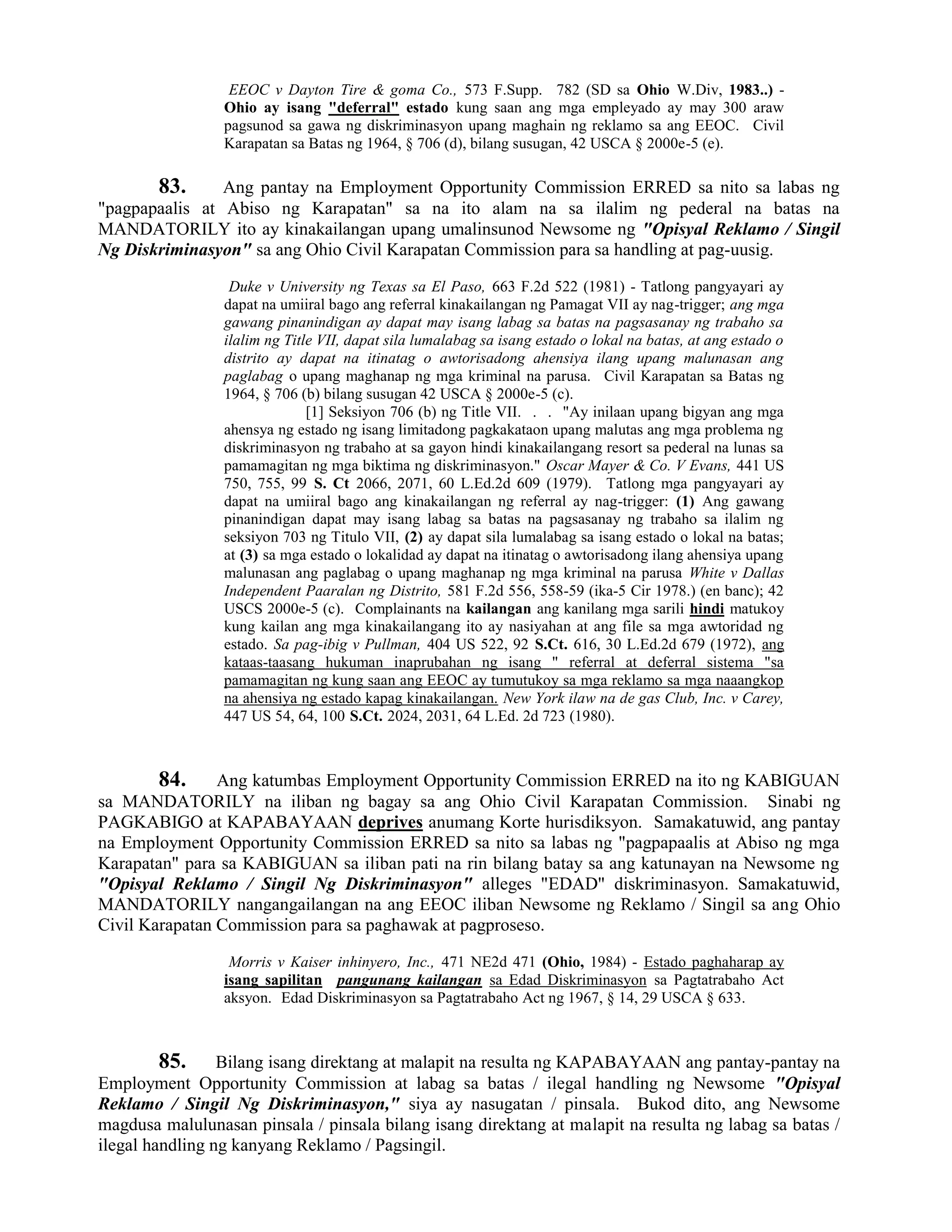 060812 EEOC Response (FILIPINO) | PDF