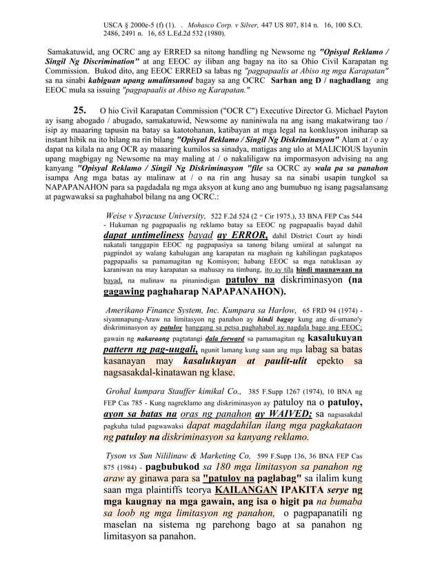 060812 EEOC Response (FILIPINO) | PDF