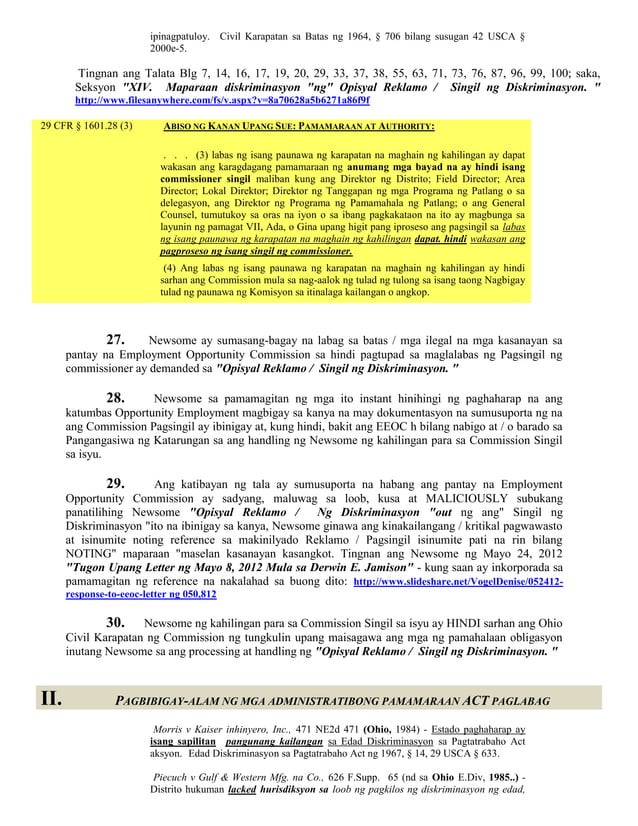 060812 EEOC Response (FILIPINO) | PDF