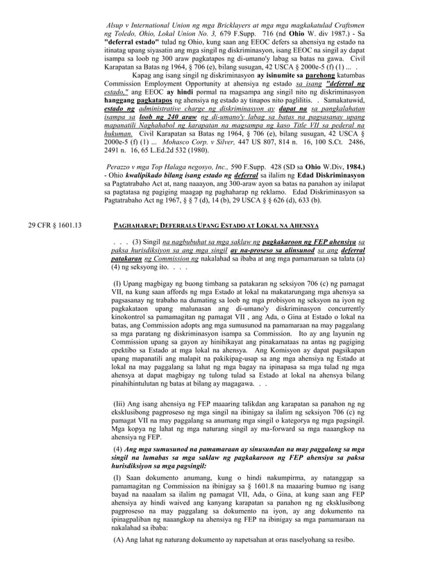 060812 EEOC Response (FILIPINO) | PDF