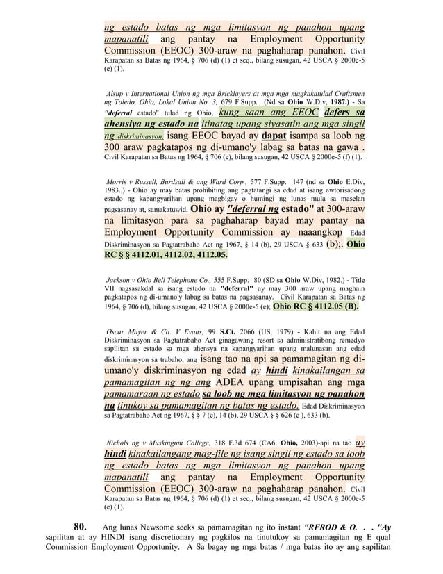 060812 EEOC Response (FILIPINO) | PDF