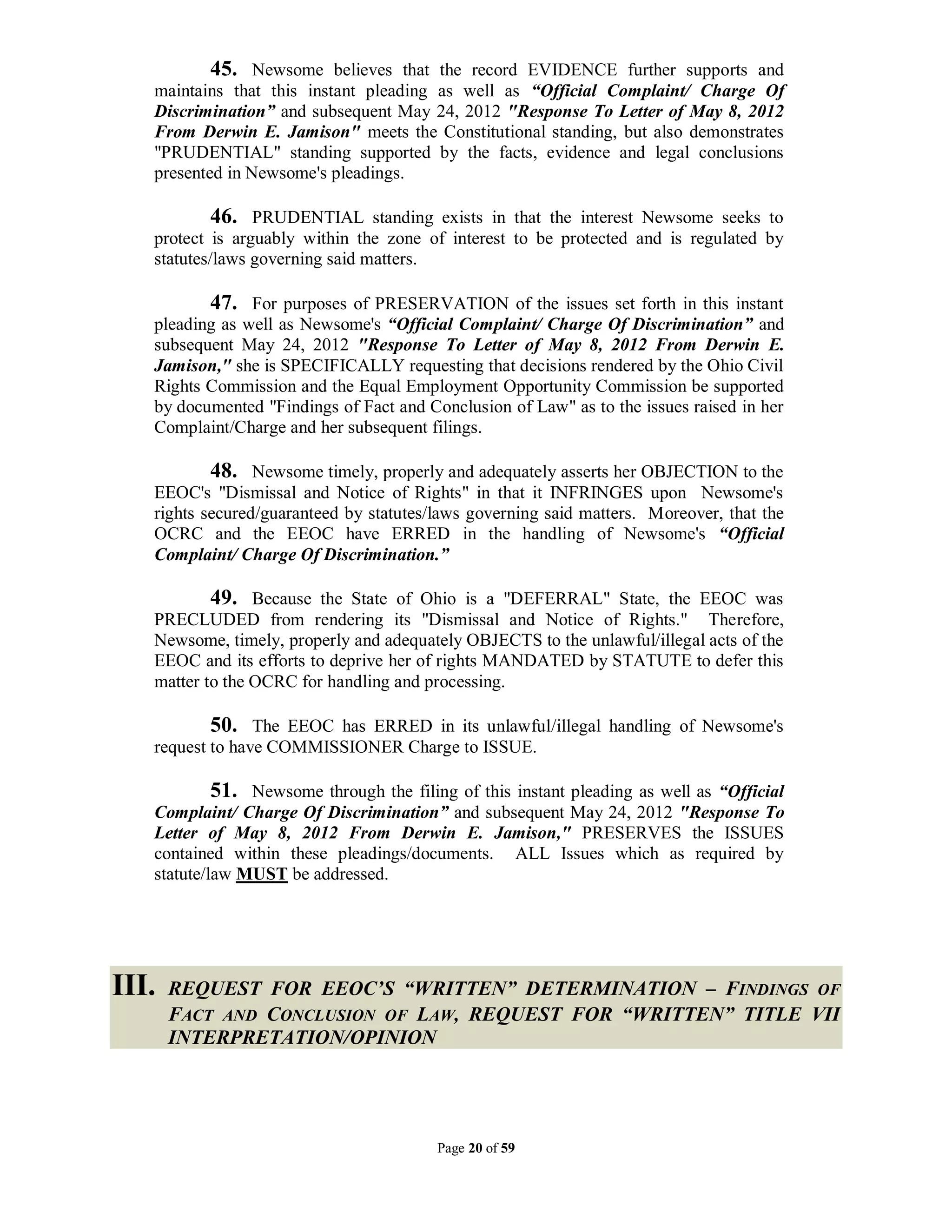 06/08/12 - Response To Ohio Civil Rights Commission May 9, 2012 Letter ...