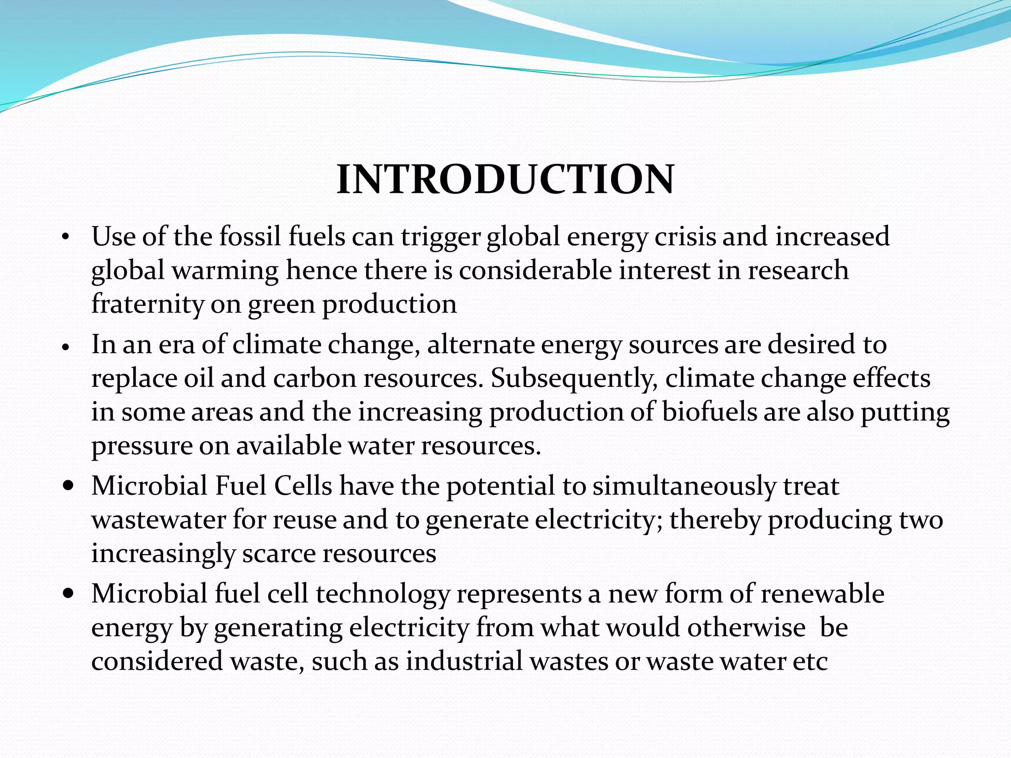 MICROBIAL FUEL CELLS-PPT | PPTX